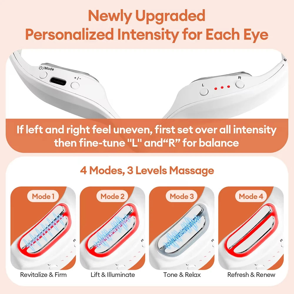 Electric Eye Massager Glasses EMS Red Light Therapy Eye Care Device Da ...